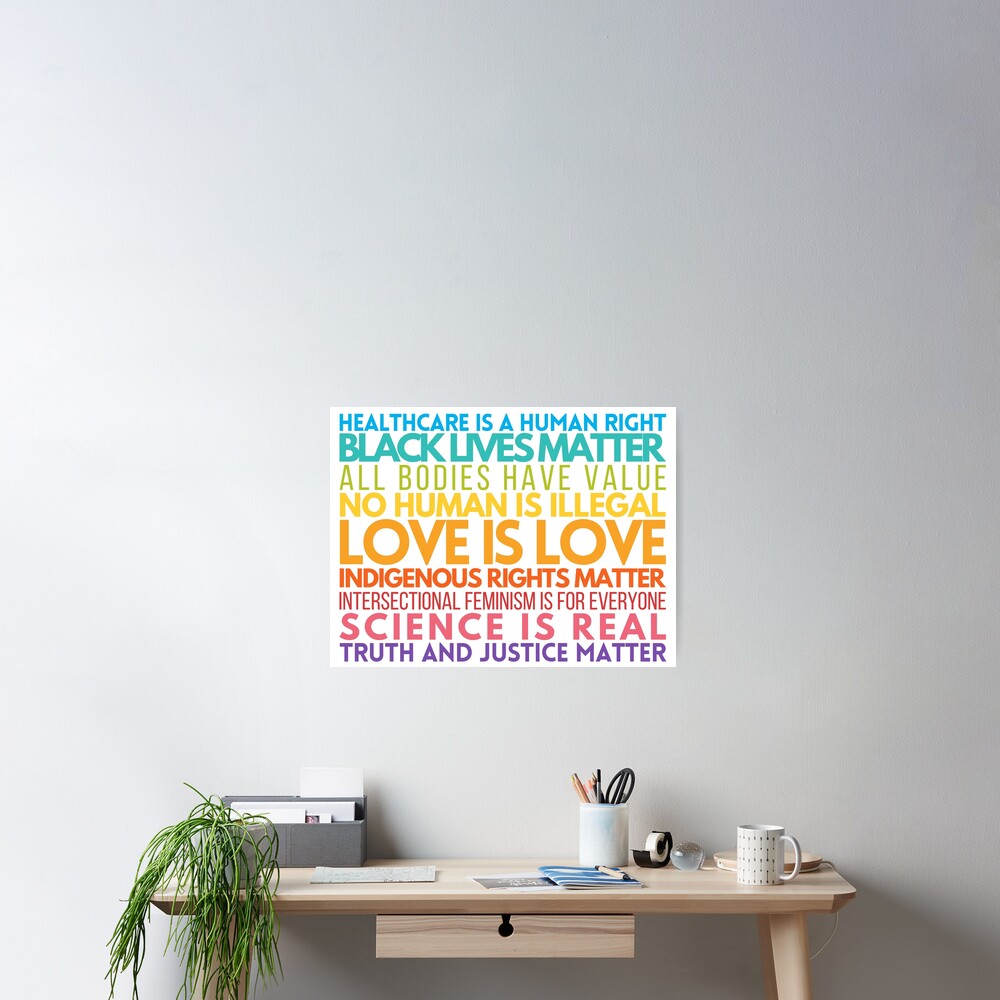 "social justice rainbow we believe" Poster by anirakredux | Redbubble
