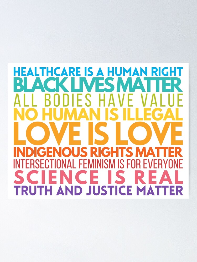 "social justice rainbow we believe" Poster by anirakredux | Redbubble