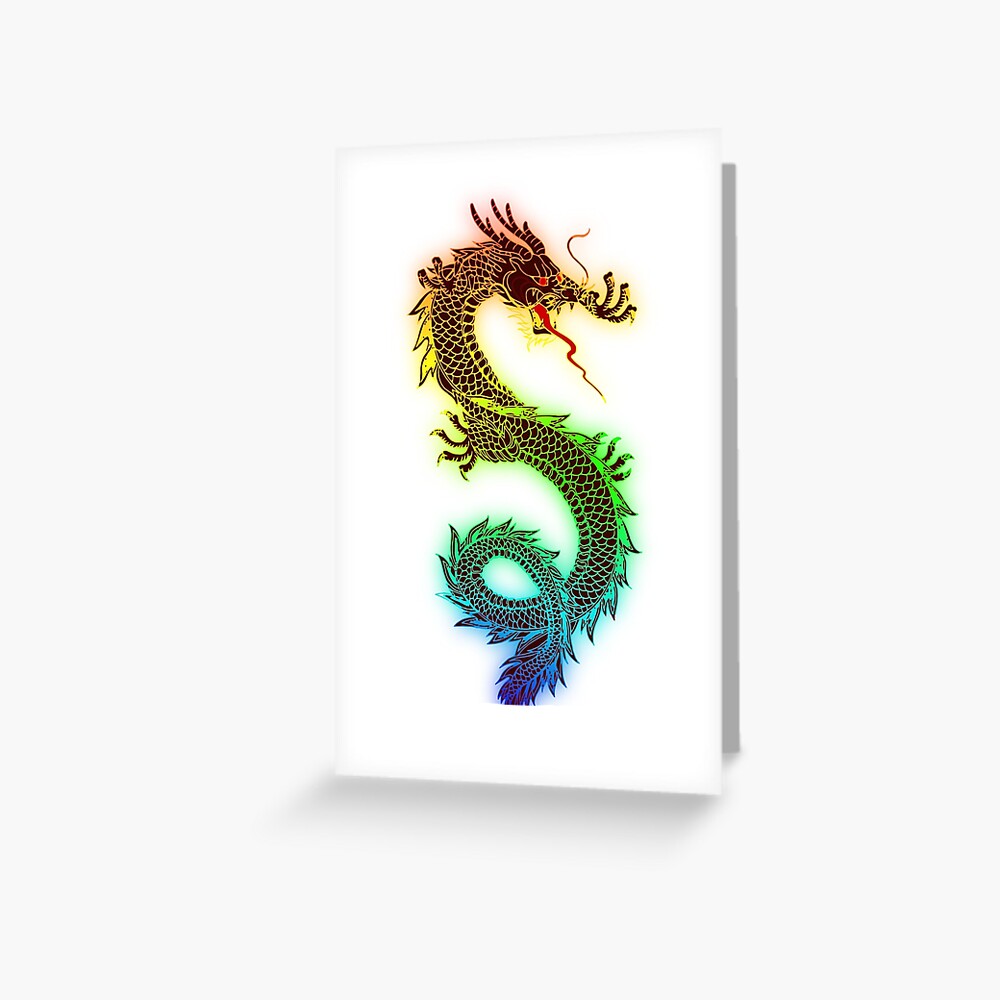 "Rainbow Chinese Dragon" Greeting Card by libraryart | Redbubble