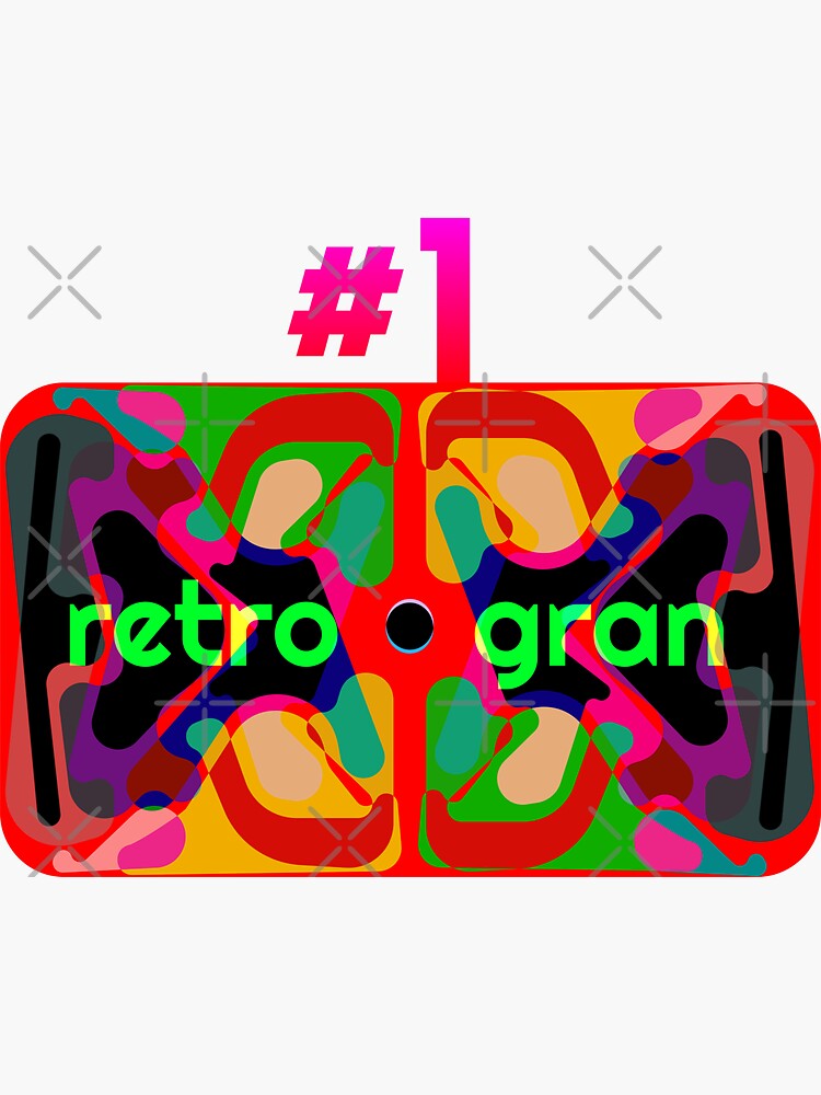 "Number 1 Retro Gran- Fun Grandmother Gift Design (white)" Sticker by ...