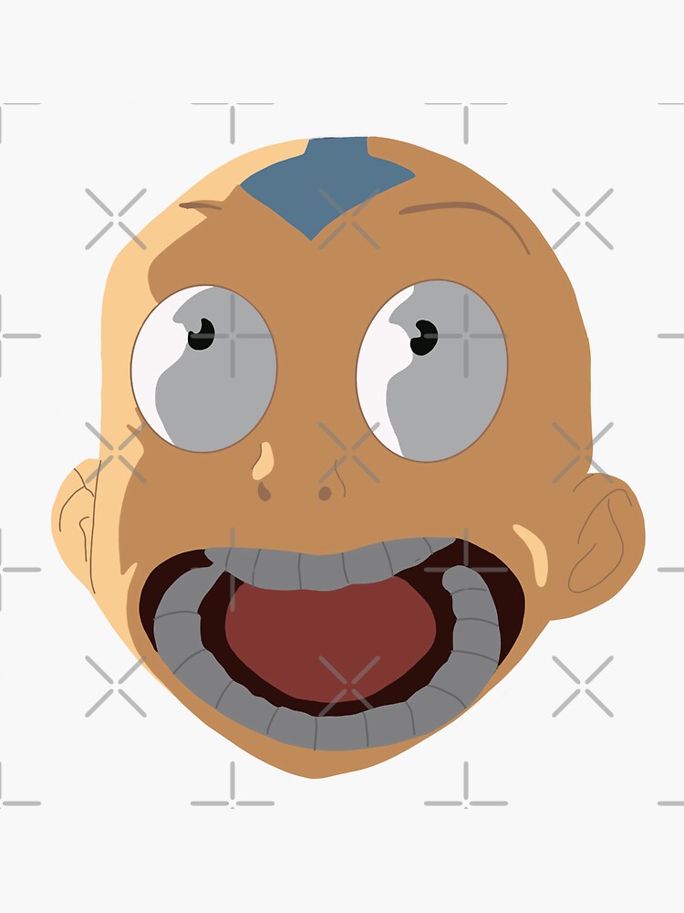 "Avatar the Last Airbender Funny Aang Face" Sticker for Sale by ...