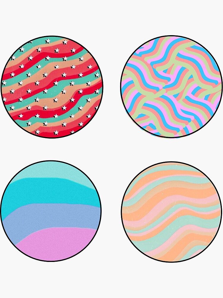 "vsco wavy line sticker pack" Sticker by madebyamanda | Redbubble