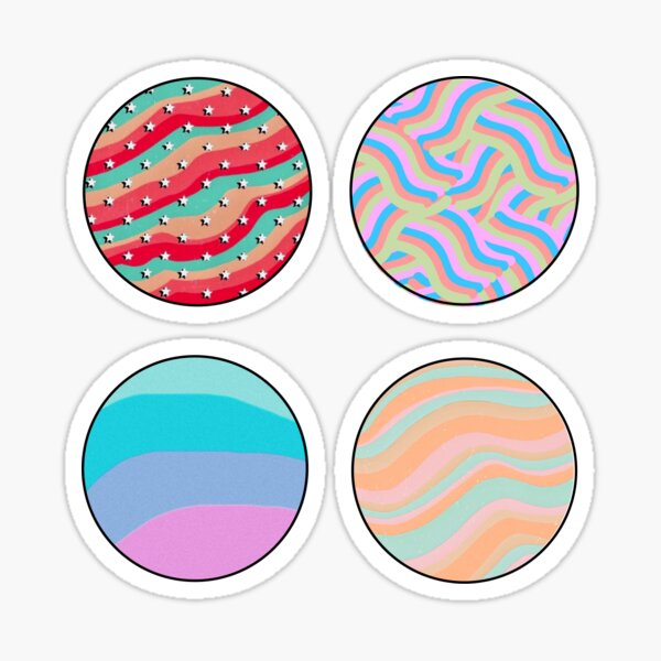 "vsco wavy line sticker pack" Sticker by madebyamanda | Redbubble