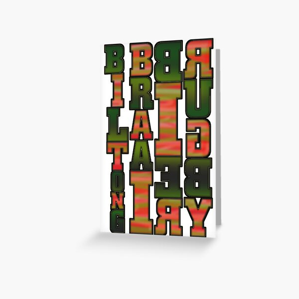 "BRAAI BIER RUGBY BILTONG" Greeting Card for Sale by JAYSA2UK | Redbubble