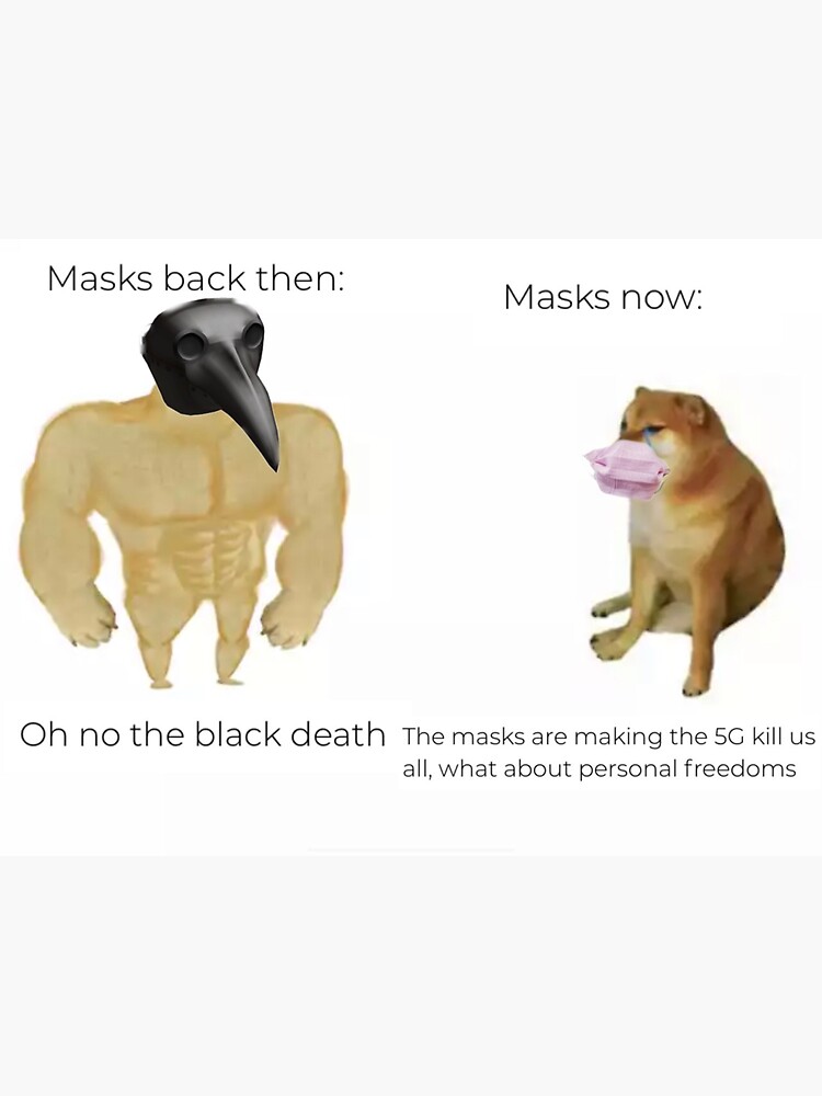 "Plague Doctor Doge Mask Meme" Sticker by jeahdesigns | Redbubble