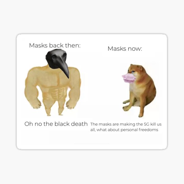 "Plague Doctor Doge Mask Meme" Sticker by jeahdesigns | Redbubble