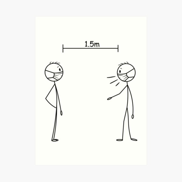 "Stickman Social Distancing" Art Print for Sale by toonik | Redbubble