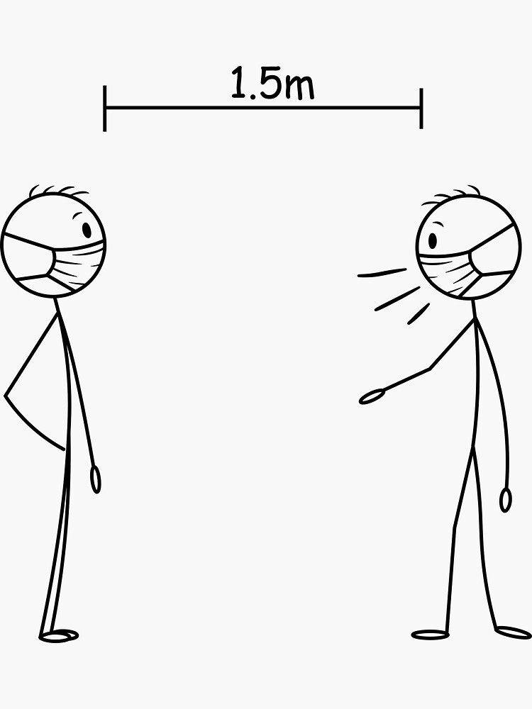 "Stickman Social Distancing" Sticker by toonik | Redbubble