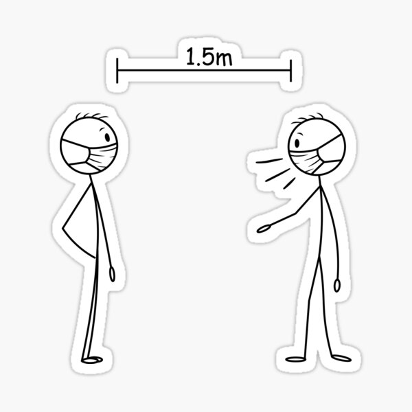 "Stickman Social Distancing" Sticker by toonik | Redbubble