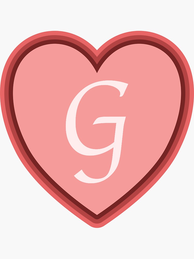"Heart Monogram Letter G" Sticker by TheMonogramShop | Redbubble