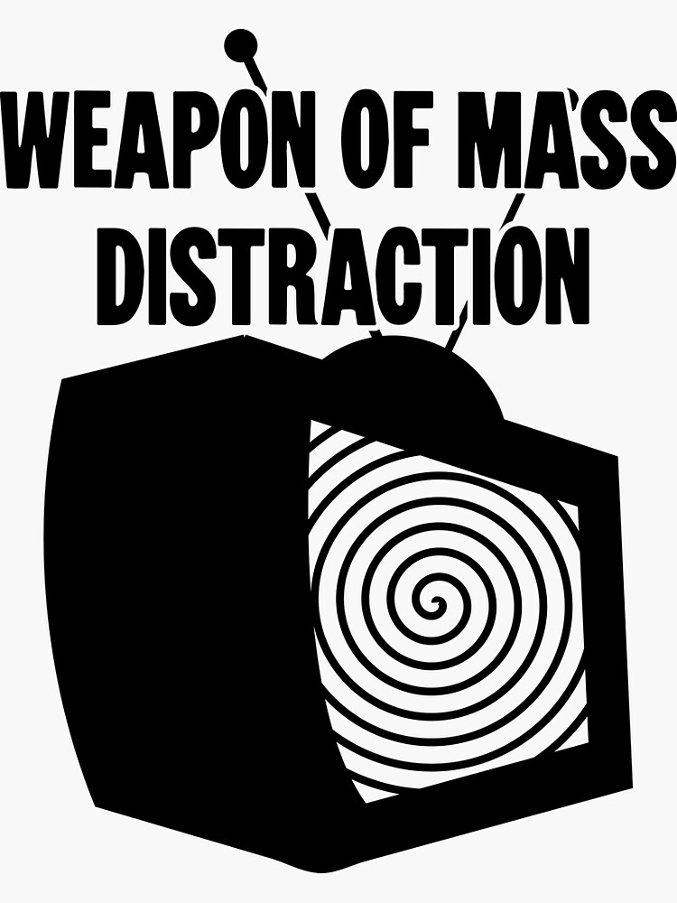 "Weapon Of Mass Distraction" Sticker for Sale by GdLkngCrps | Redbubble