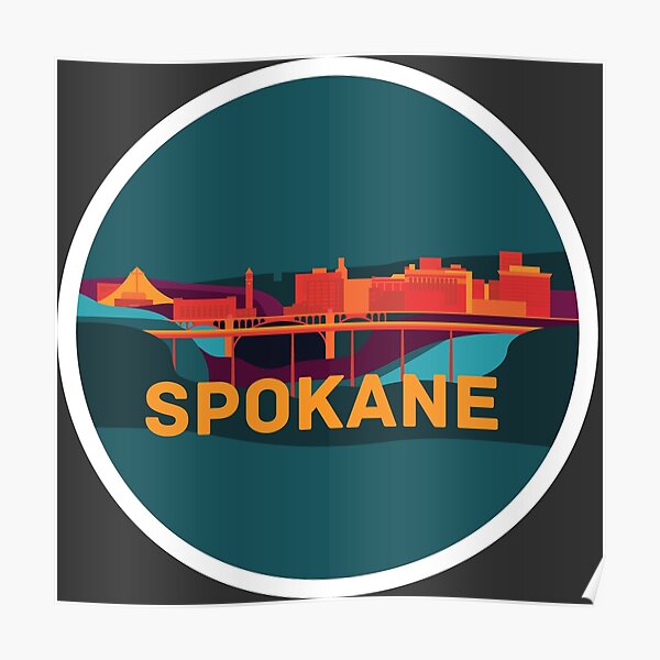 "Abstract Spokane Sticker" Poster by SkySlate | Redbubble
