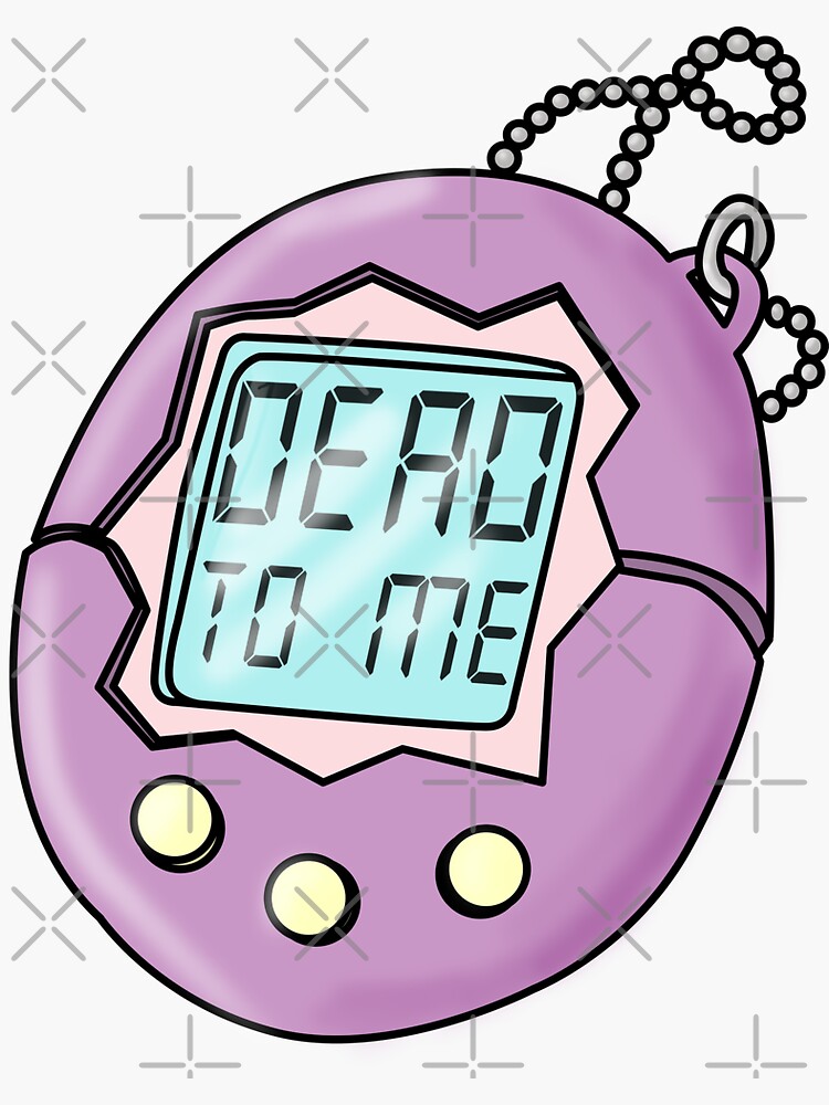 "Tamagotchi Dead to Me Retro Purple" Sticker by MarzStudio | Redbubble