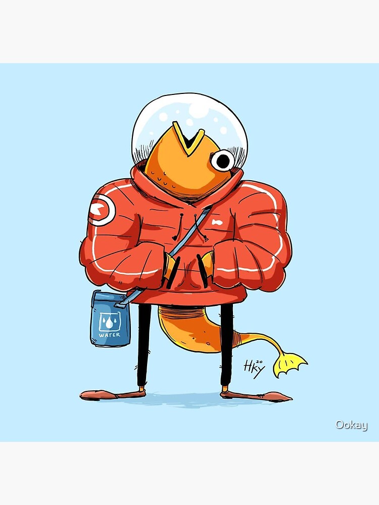 "Fishman illustration Sticker" Sticker by Ookay | Redbubble