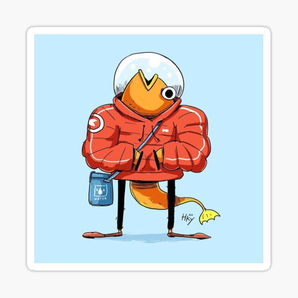 "Fishman illustration Sticker" Sticker by Ookay | Redbubble