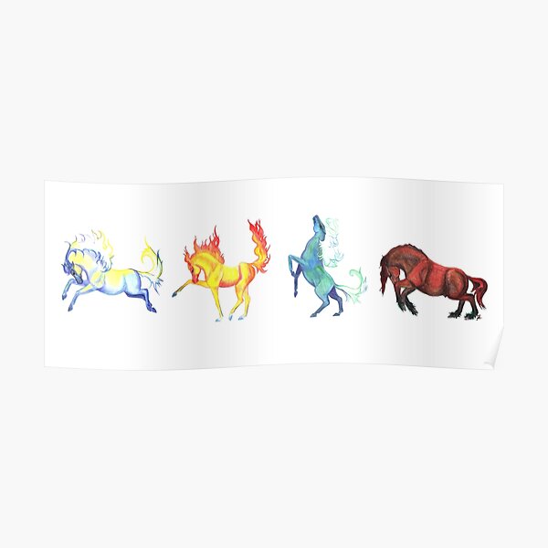 "Elemental Horses" Poster for Sale by RavensLanding | Redbubble