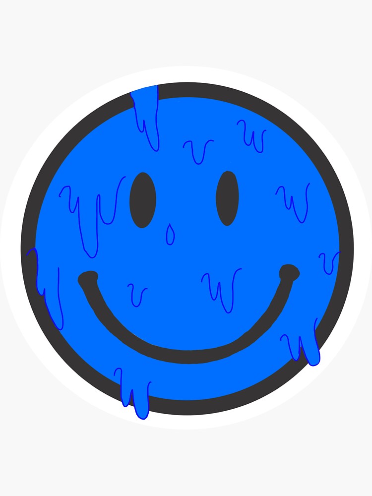 "Dripping Smiley Face " Sticker for Sale by LaurenCastano | Redbubble