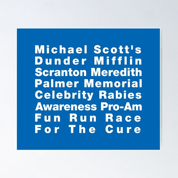 "The Office Rabies Fun Race For The Cure" Poster for Sale by ...