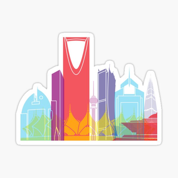 "Riyadh skyline pop" Sticker for Sale by paulrommer | Redbubble