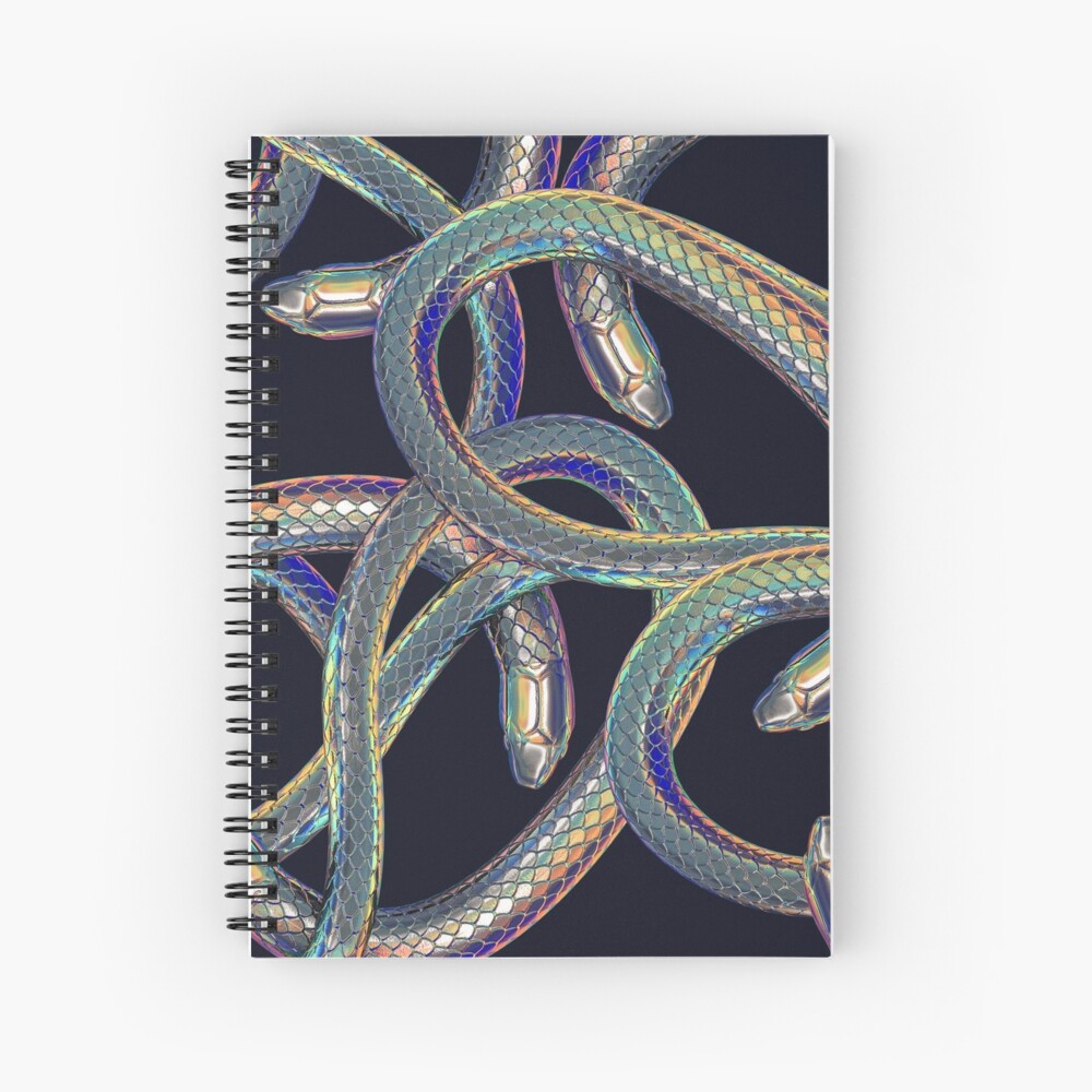"Snakes Pattern Design Iridescent and Holographic. 3D illustration " Spiral Notebook for Sale by ...