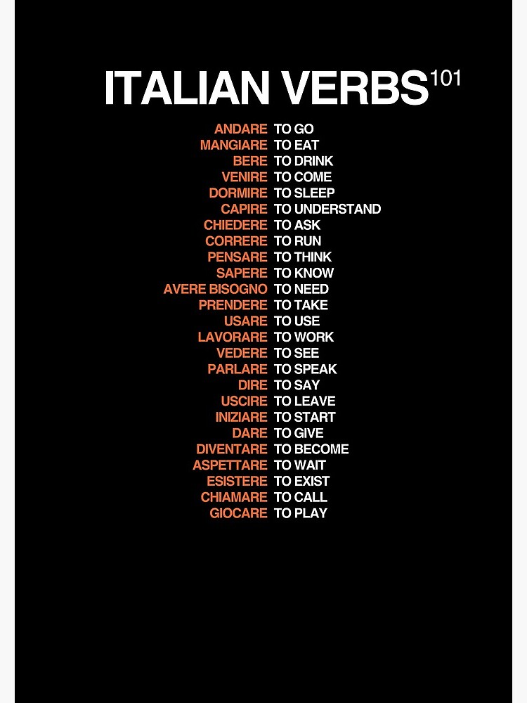 List Of Verbs In Italian