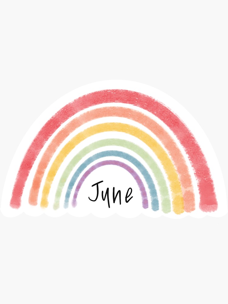 "June Rainbow Logo" Sticker for Sale by Joie-Lettering | Redbubble