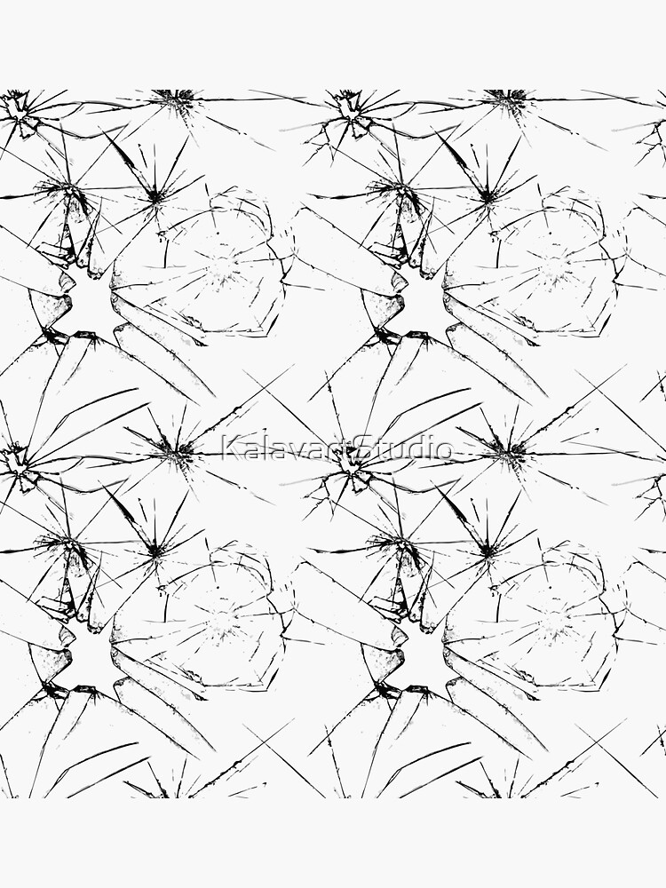 "Monochrome broken glass " Sticker for Sale by KalavartStudio | Redbubble