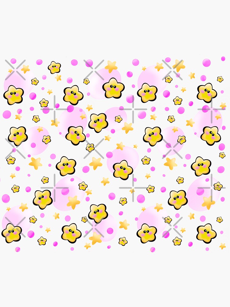 "Kawaii stars and cute dots pattern" Sticker by lovingkakeart | Redbubble