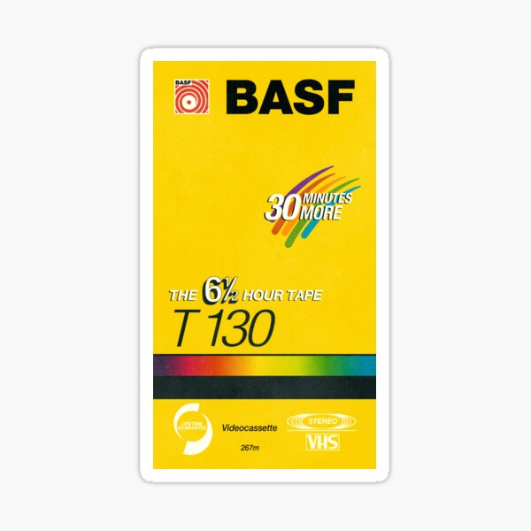 "Vintage VHS Sleeve Cover (BASF) " Sticker for Sale by seeing-colors ...