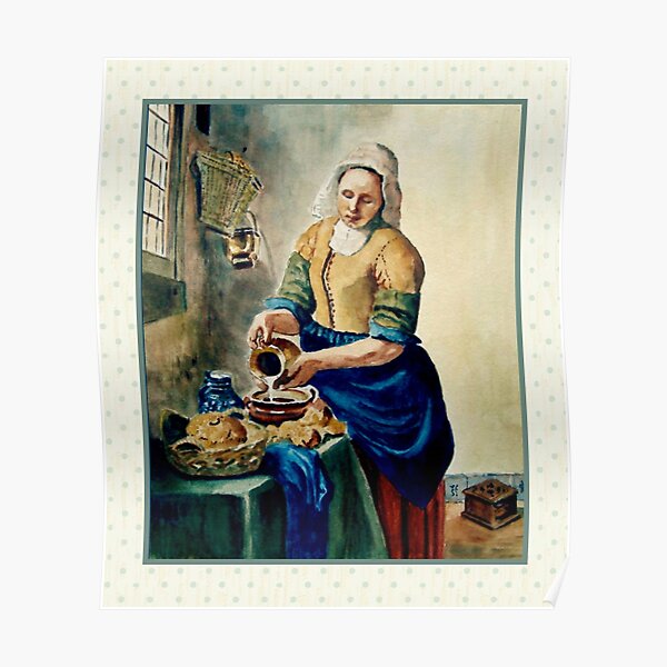 "The Kitchen Maid (Keukenmeid) After Jan Vermeer, Classic Old Masters ...