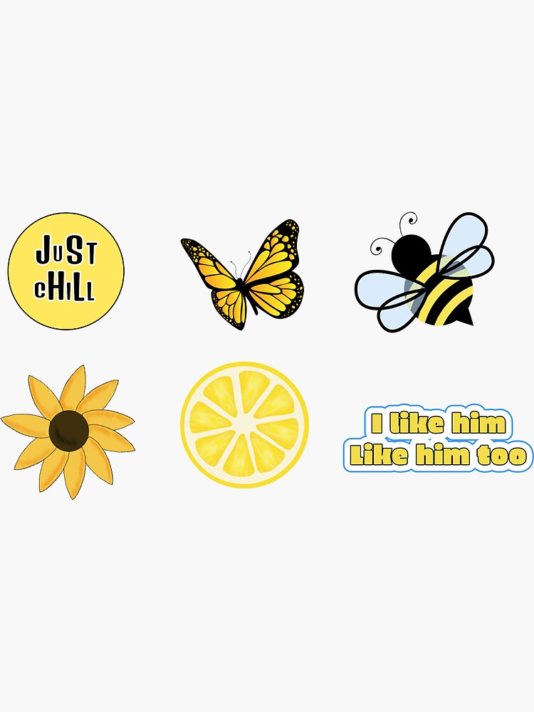 "Yellow Stickers Pack" Sticker for Sale by sjstickerss | Redbubble
