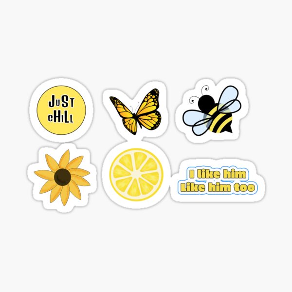 "Yellow Stickers Pack" Sticker for Sale by sjstickerss | Redbubble