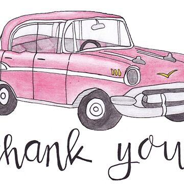 "Car Thank you Card" Greeting Card for Sale by sophcorr | Redbubble
