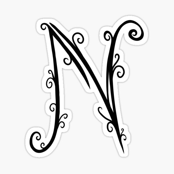 "Monogram letter N, alphabet" Sticker by ASdessins | Redbubble