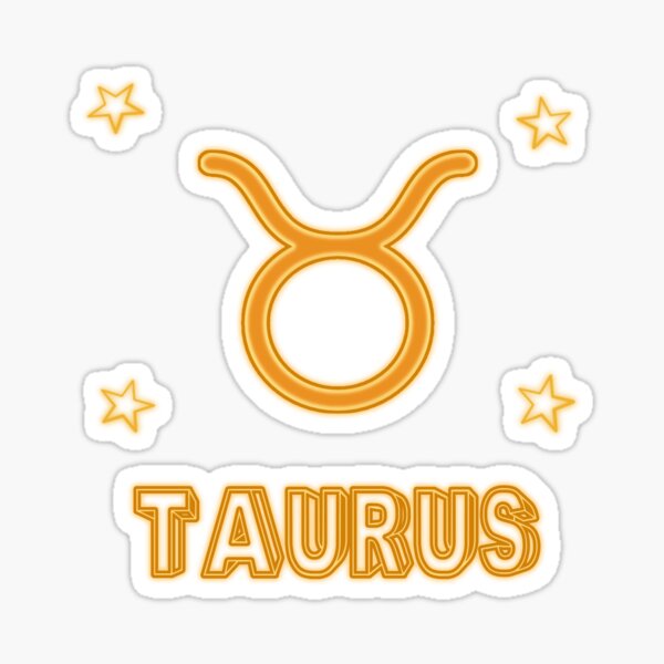 "neon orange taurus sticker pack" Sticker for Sale by hopecreations ...