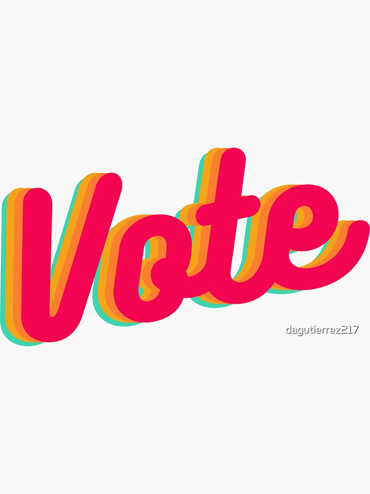 "Retro Vote" Sticker by dagutierrez217 | Redbubble
