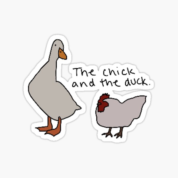 "The chick and the duck" Sticker for Sale by lucyk44 | Redbubble