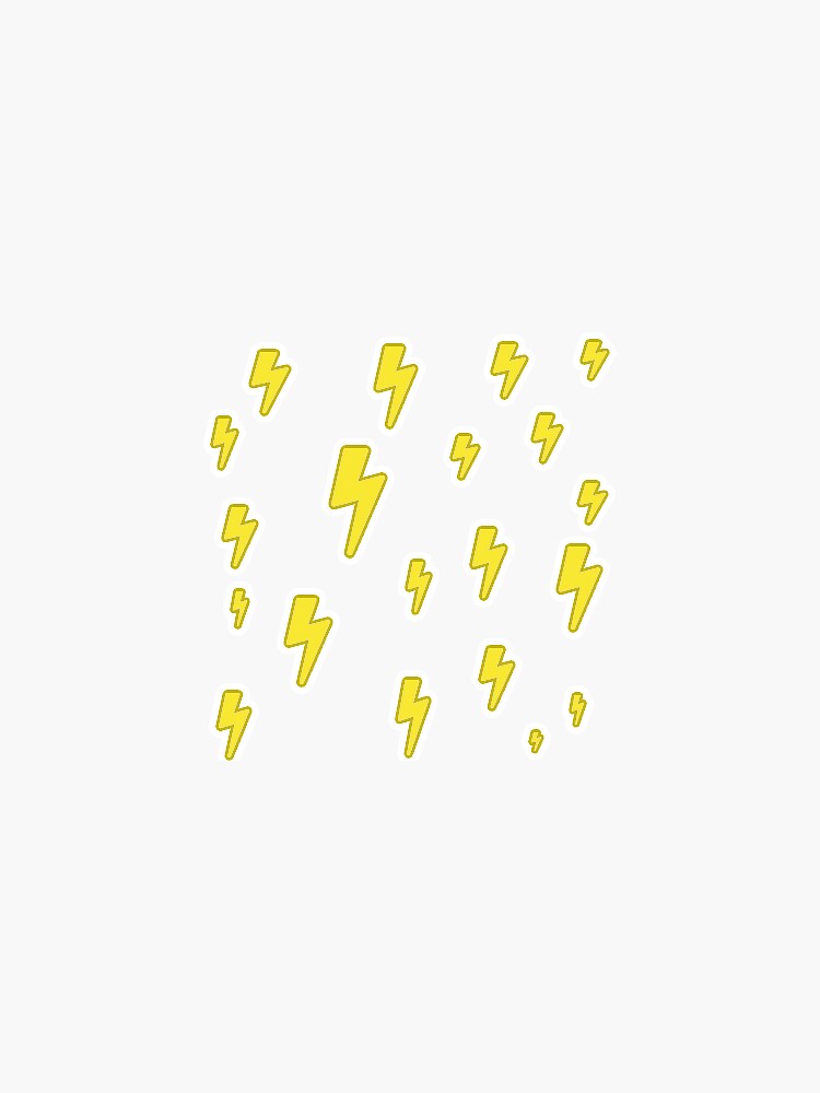 "yellow lightning bolt sticker pack" Sticker by stickerscreate | Redbubble