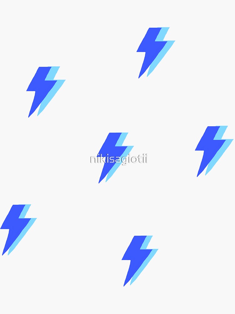 "blue lightning bolt stickers" Sticker by nikisagiotii | Redbubble