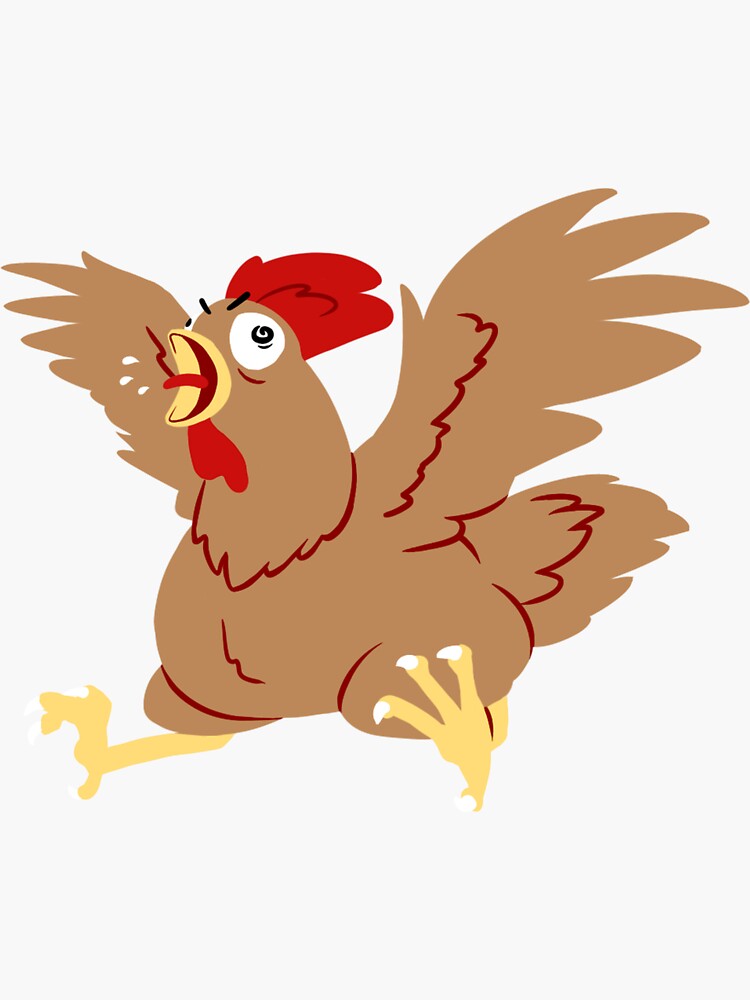 "Screaming Chicken" Sticker by AbCatArts | Redbubble