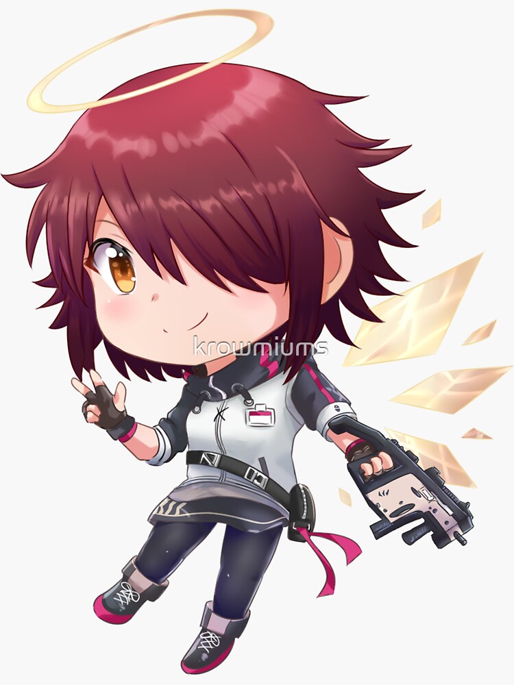 "Arknights Exusiai chibi" Sticker by krowmiums | Redbubble