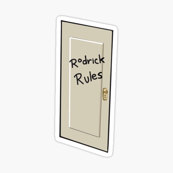 "Rodrick Rules Door" Sticker for Sale by evaschroeder | Redbubble
