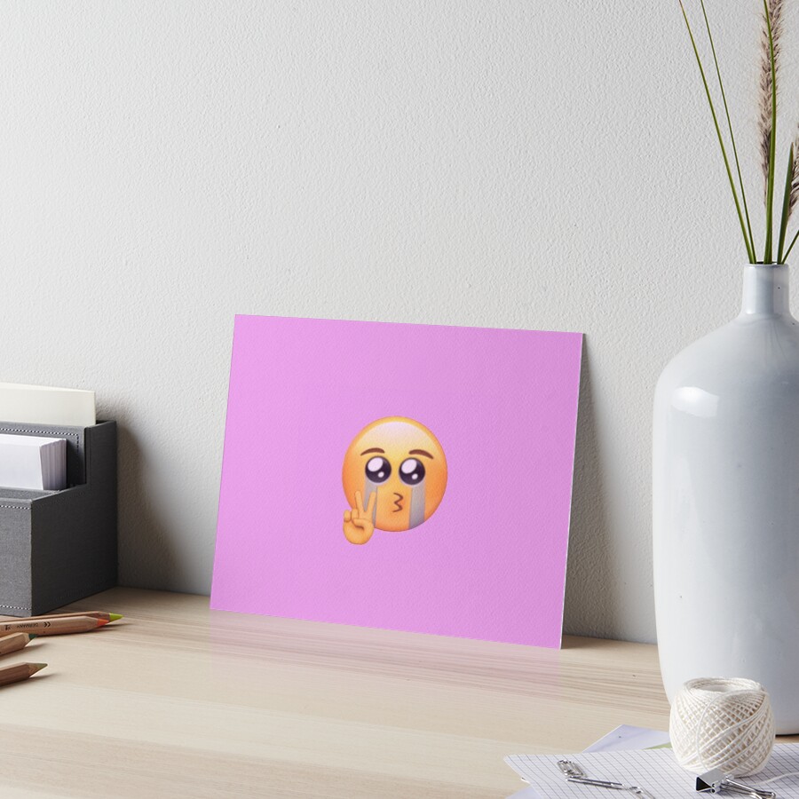 "Crying Peace Sign Emoji" Art Board Print for Sale by Amarzing | Redbubble