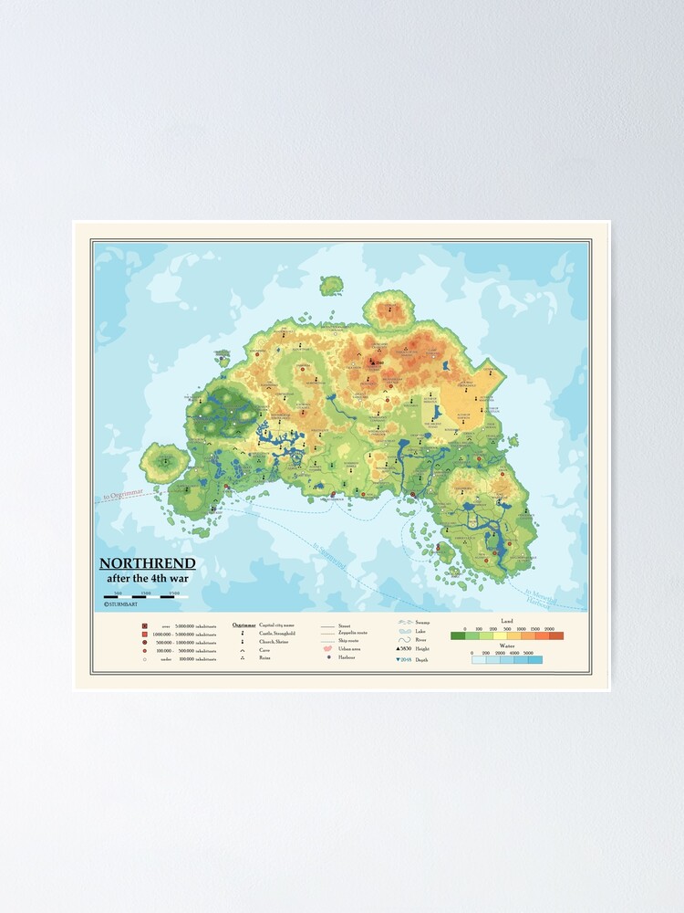 "Detailed Northrend map" Poster by Sturmbart | Redbubble