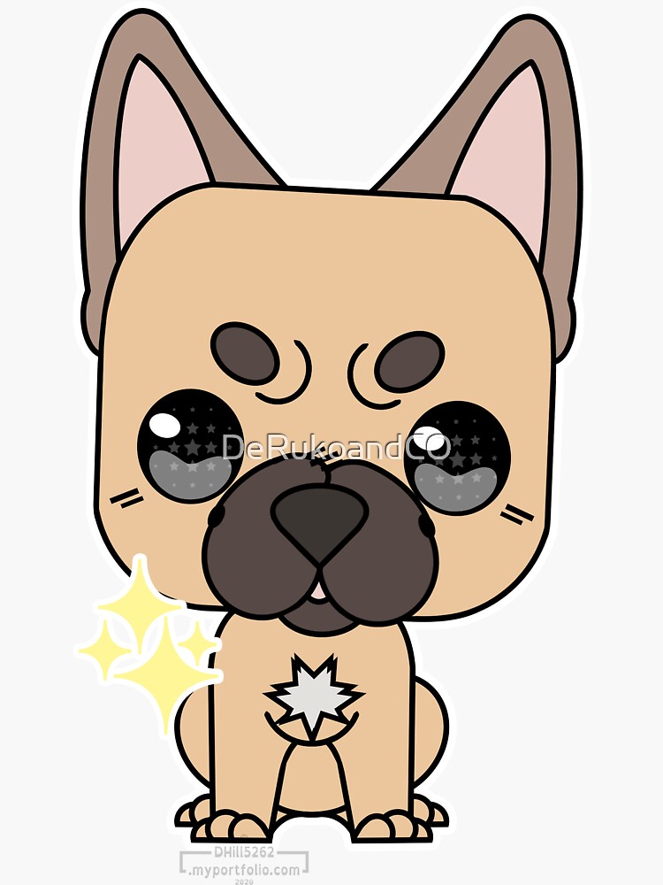 "Chibi Doggo Pupper (French Bulldog)" Sticker by DeRukoandCO | Redbubble
