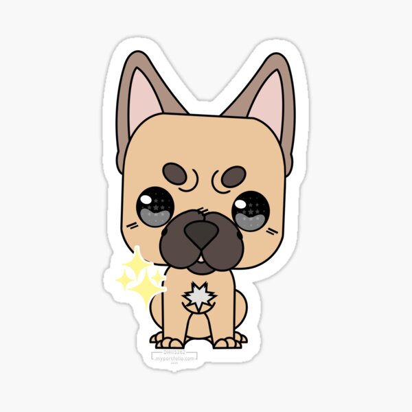 "Chibi Doggo Pupper (French Bulldog)" Sticker by DeRukoandCO | Redbubble