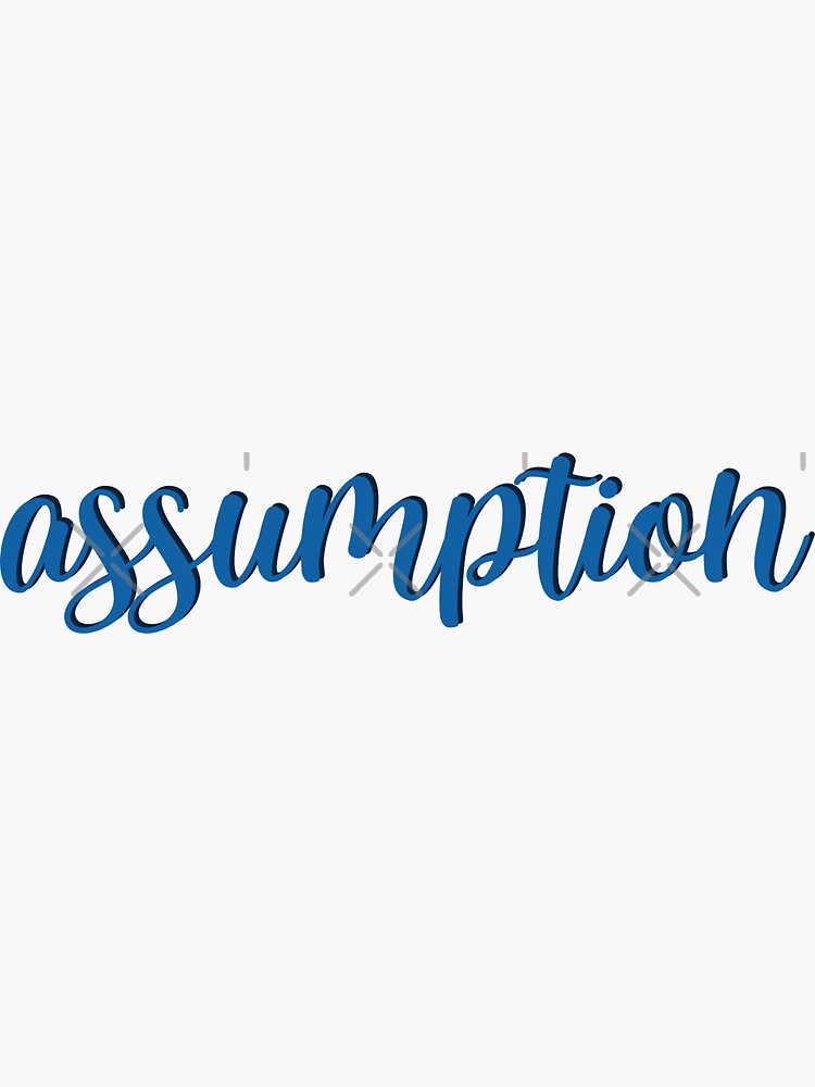 "Cursive Assumption" Sticker for Sale by amcdesigns | Redbubble