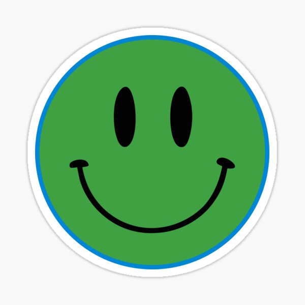 "Green Blue | Happy Face | " Sticker for Sale by HappyFaceCo | Redbubble