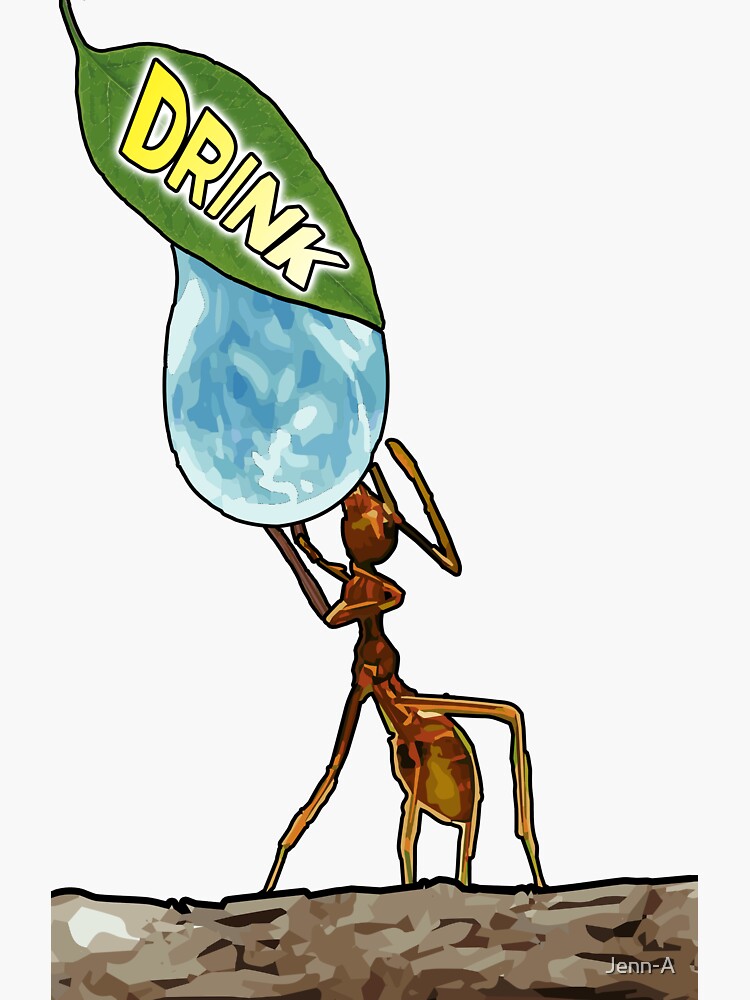 "ANT SMOL SIP DRINK YELLOW POP" Sticker for Sale by Jenn-A | Redbubble