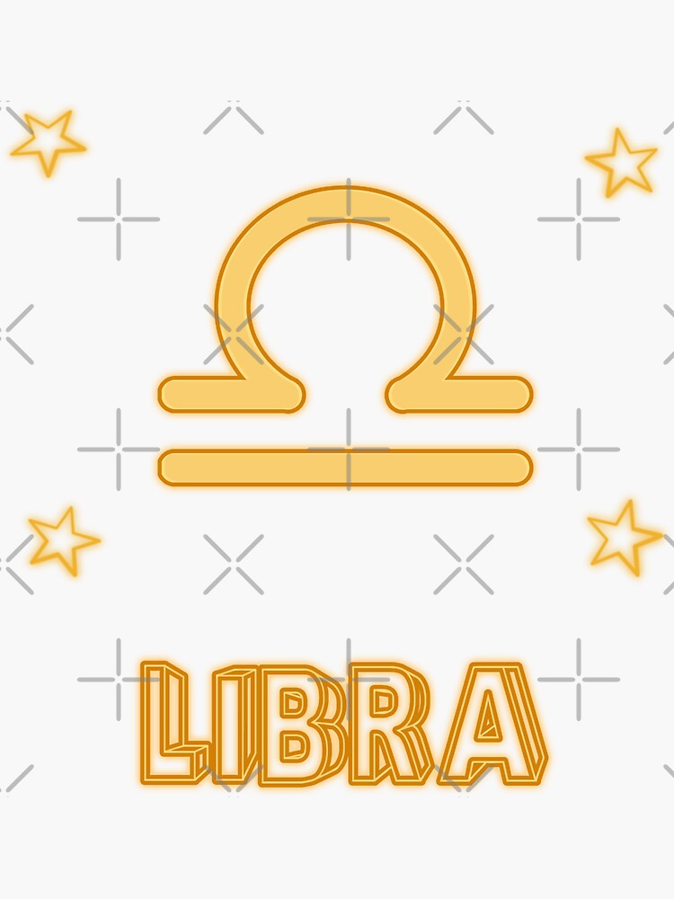 "neon orange libra sticker pack" Sticker for Sale by hopecreations ...